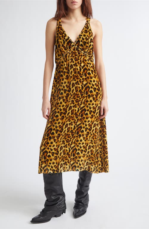 R13 R13 Leopard Print Velvet Slipdress